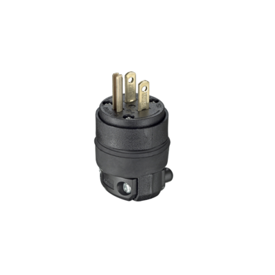 515PR-000 - Clavija de hule 3x15A 125V negra Nema 5-15P Leviton - PRODELEC